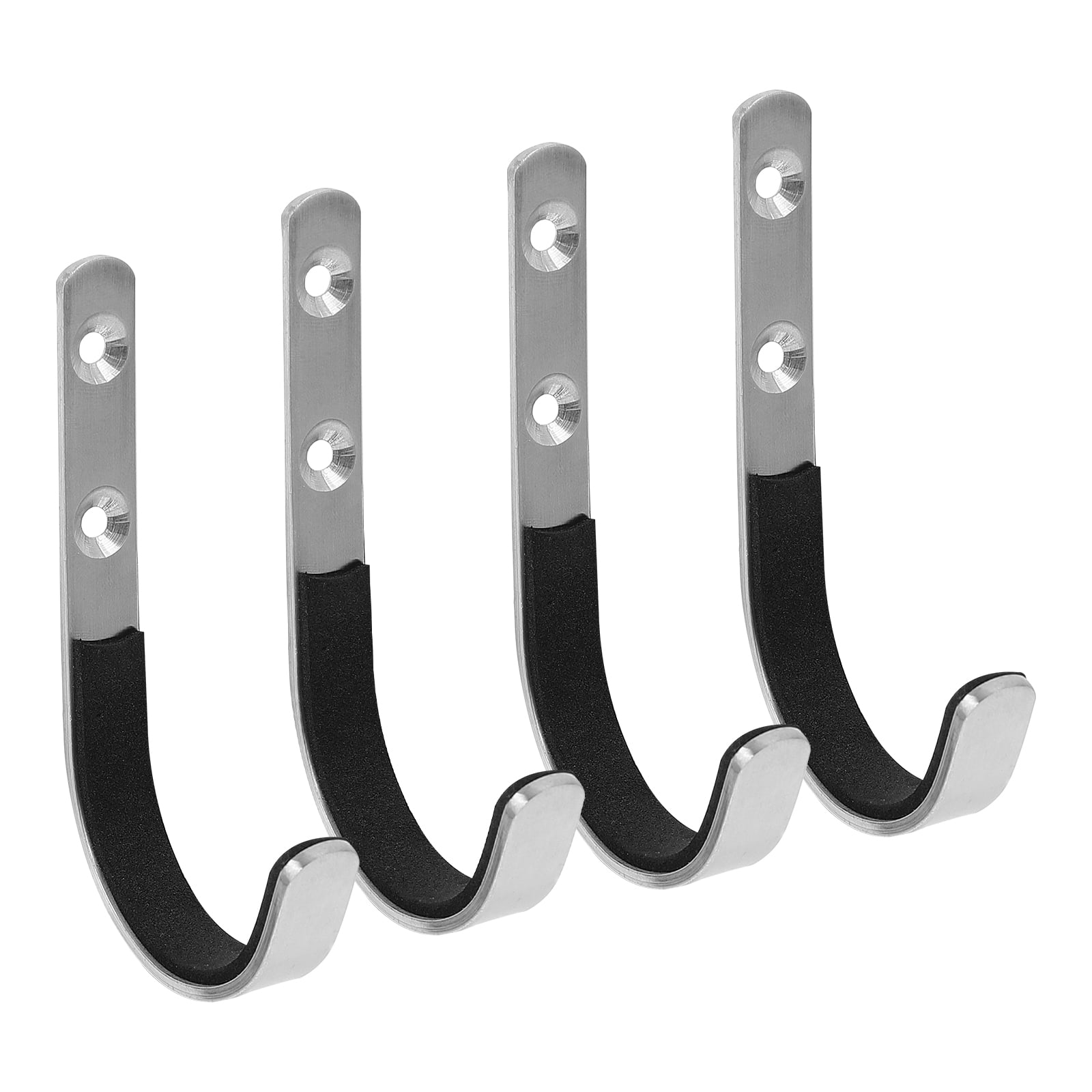 2 Pairs of Stainless Steel Felt Lined Hooks Wall Mount Storage Racks ...