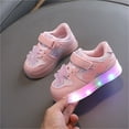Girls' Light-Up Shoes Bear Pattern Breathable Mesh Sneakers Hook-and ...