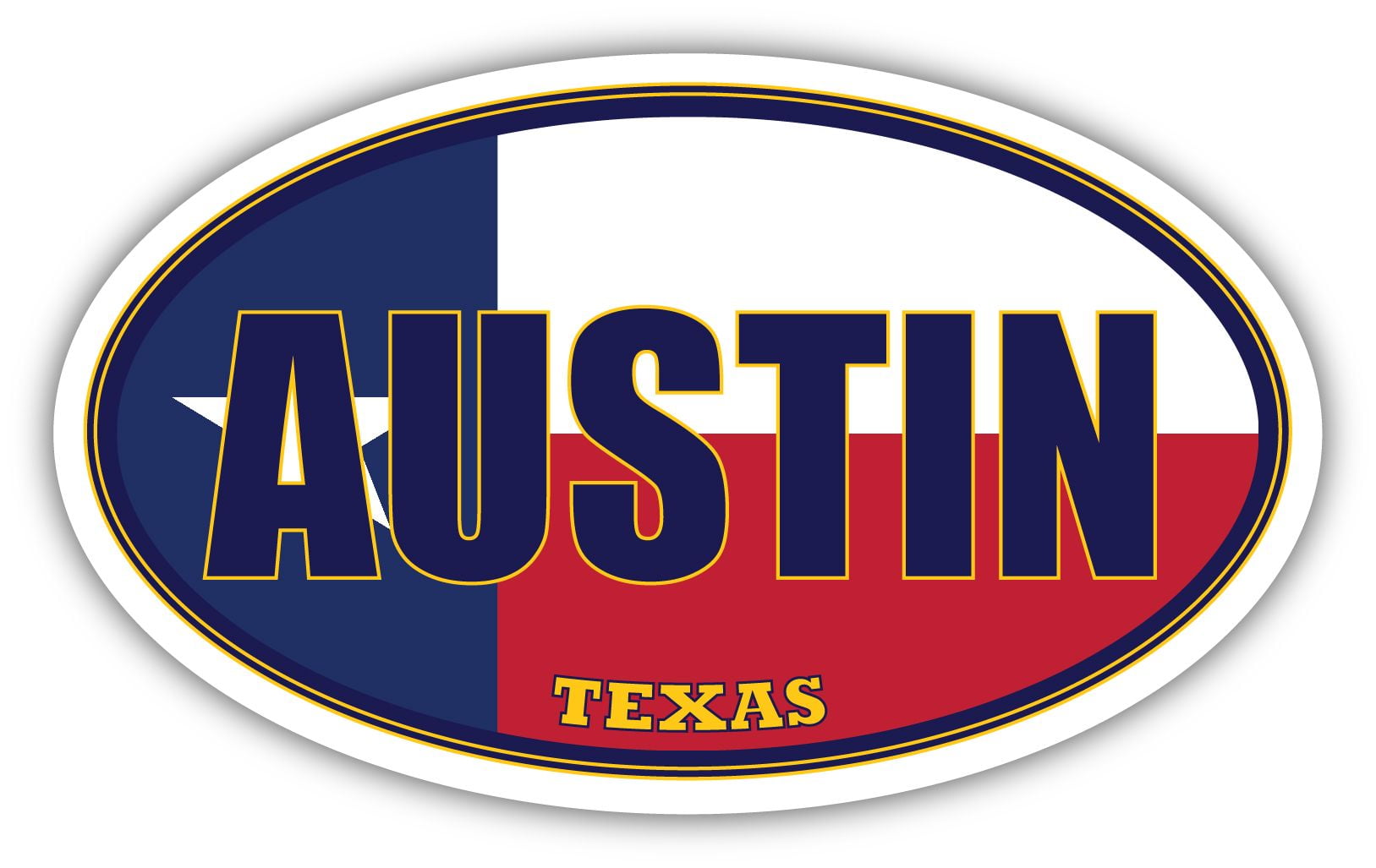 Austin City Texas State Flag | TX Flag Travis County Oval State Colors ...