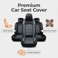 Car Seat Covers Full Set, 5 Seats Faux Leather&Fabric Front and Back ...