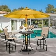 VINGLI Cast Aluminum Patio Bistro Dining Table, Outdoor Garden ...