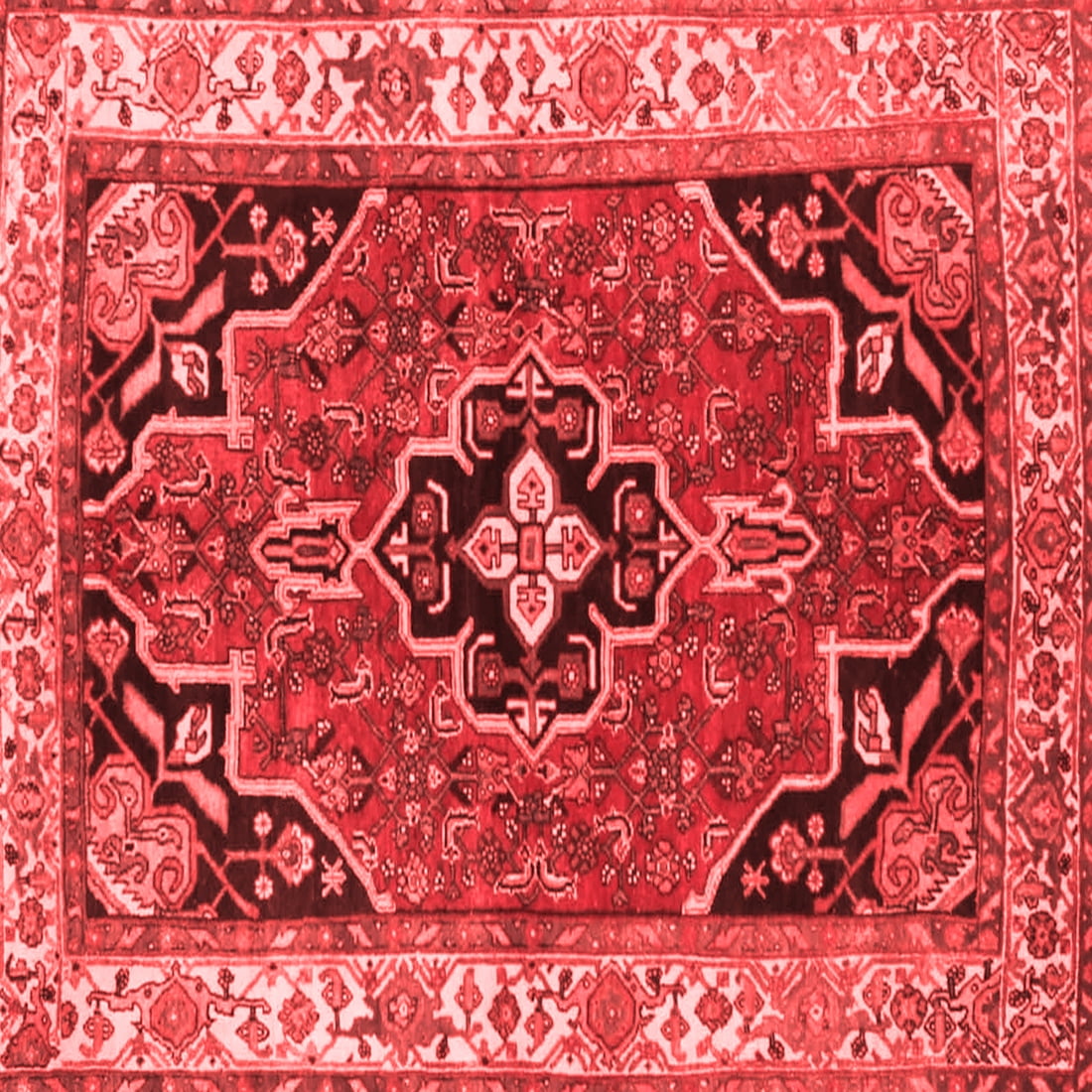 Ahgly Company Indoor Square Oriental Red Traditional Area Rugs, 4 ...