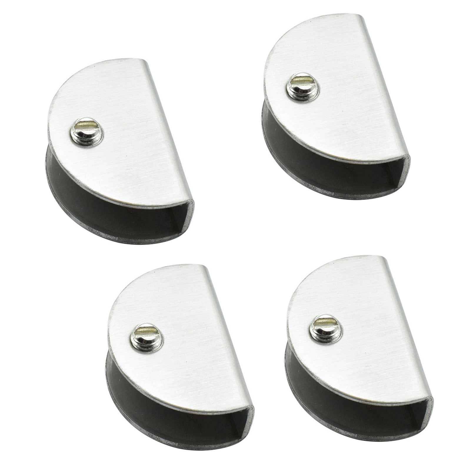 4PCS Half Round Glass Clamps Plane Stainless Steel Shelves Support Two ...