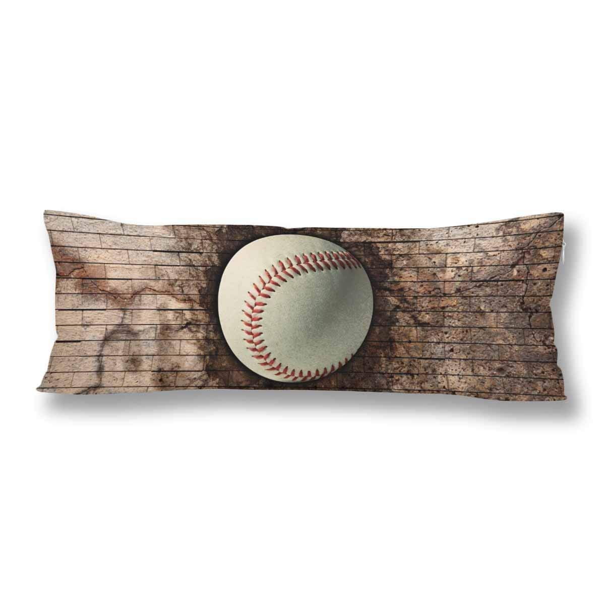 ABPHOTO Baseball Ball Stone Wall Body Pillow Covers Pillowcase 20x60 ...