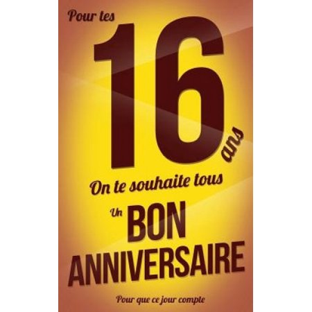 Bon anniversaire - 16 ans - Carte livre d'or: Taille M (12,7x20cm ...