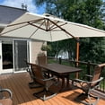 Purple Leaf, Patio Umbrella, 10ft Deluxe Square Wood Grain, Cream ...
