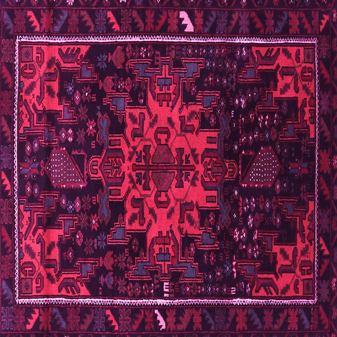 Ahgly Company Indoor Square Persian Pink Traditional Area Rugs, 3 ...