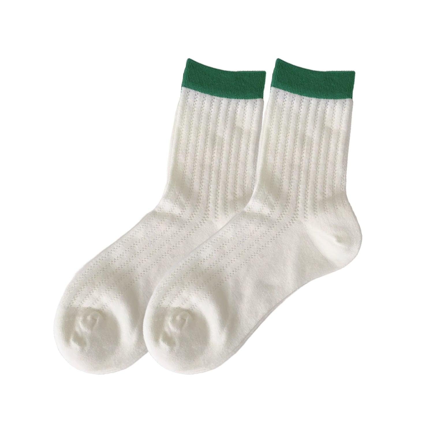 Click here for Floof Two-Tone Sock In White/Green  O/S prices