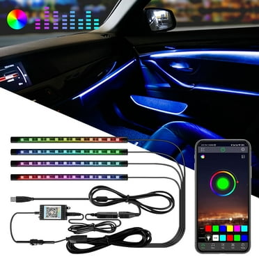 EL Wire Interior Car LED Strip Lights, USB Auto Neon Light Strip with ...