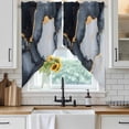 Abstract Marble Texture Swag Curtain Valance for Window 2 Panels Gold ...