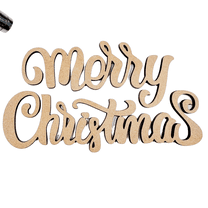 Krafty Supply 1/8" MDF Merry Christmas Wood Words Cutout | Merry ...