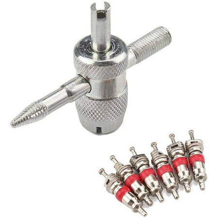 Valve core Set,4-Way Valve Tool 4 in 1 Removal Tool + Valve Core for ...