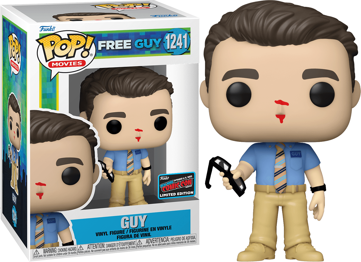 Funko POP! Movies Free Guy: Guy #1241 NYCC 2022 Limited Edition ...