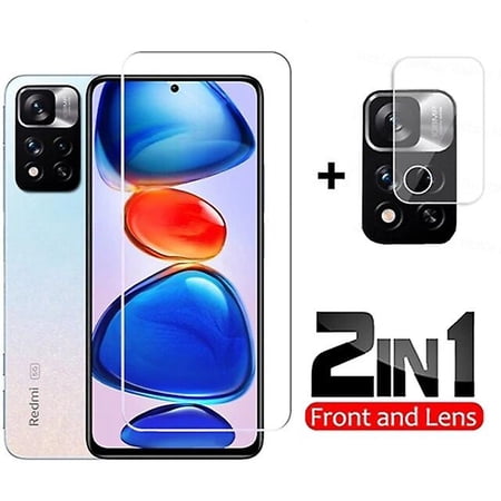 2in1 Tempered Glass For Redmi Note 11 Pro Camera Lens Screen Protector ...