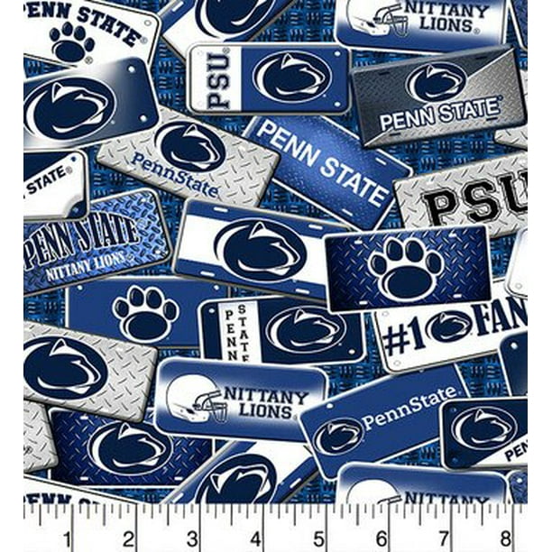 Penn State University Cotton Fabric with License Plate Design-Sold by ...