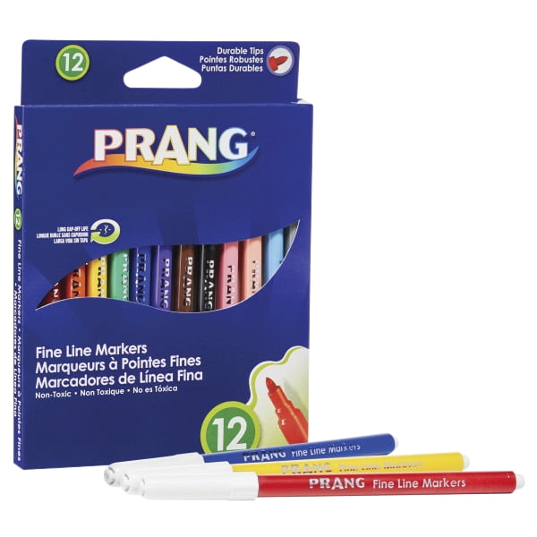 Prang Classic Art Markers, Fine Line, Assorted Colors, Set of 12 ...