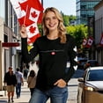 AJGRHE Long Sleeve Canada Shirt Women Canada Day T-Shirts Maple Leaf ...