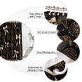 Black Yellow Coastal Bathroom Shower Curtains with 12 Hooks Polyester ...