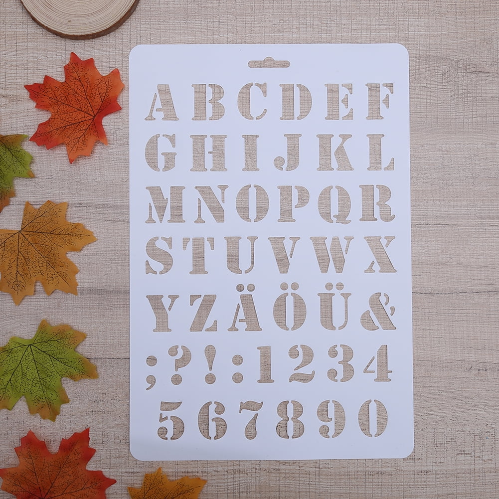 Plantilla Letras Stencil Letra Alfabeto Stencils Pintura Papel Arte ...