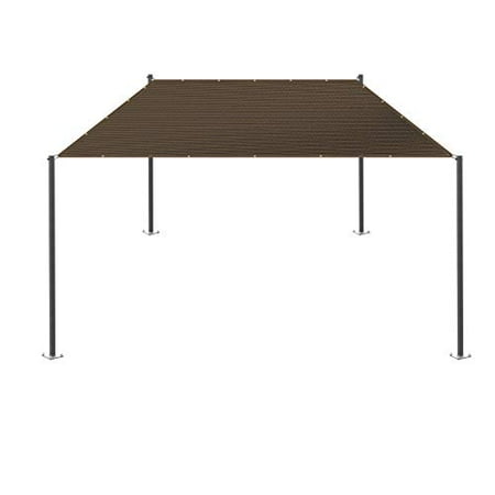 E&K Sunrise 15' x 25' Sun Shade Sail- Brown Straight Edge Rectangle UV ...