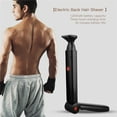USB Rechargeable Men's Back Hair Shaver with Long Handle, Big Blade ...