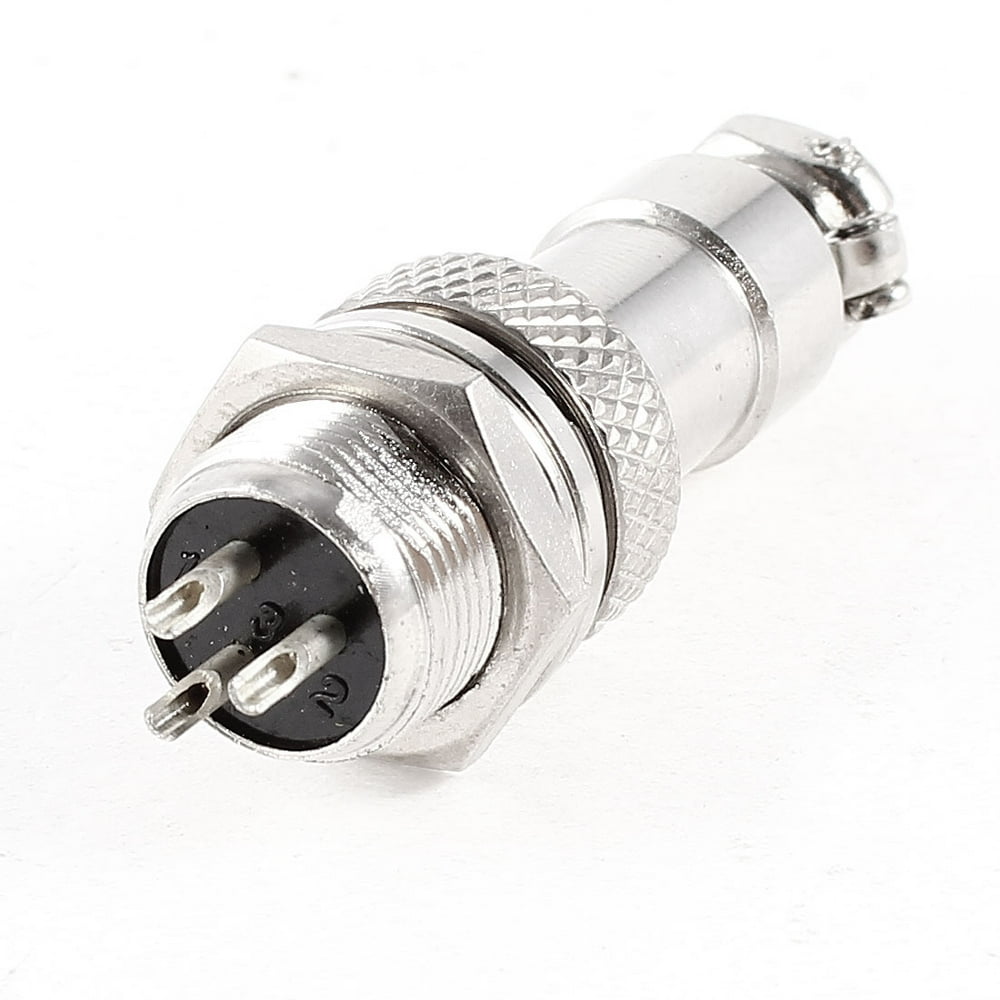 GX12-3 3Pin Male 12mm Screw Type Cable Connector Aviation Plug 250V 5A ...