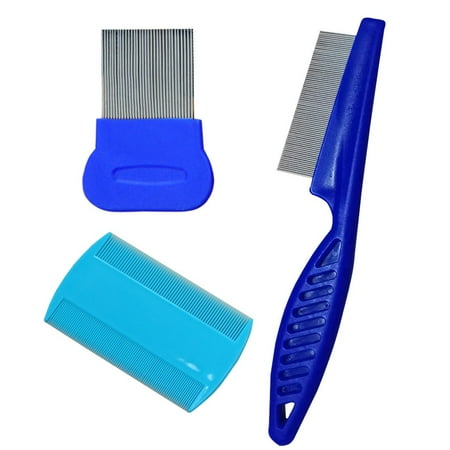 3 Pack Dog Hair Flea Comb, Stainless Pin Dog Cat Grooming Tick Lice ...