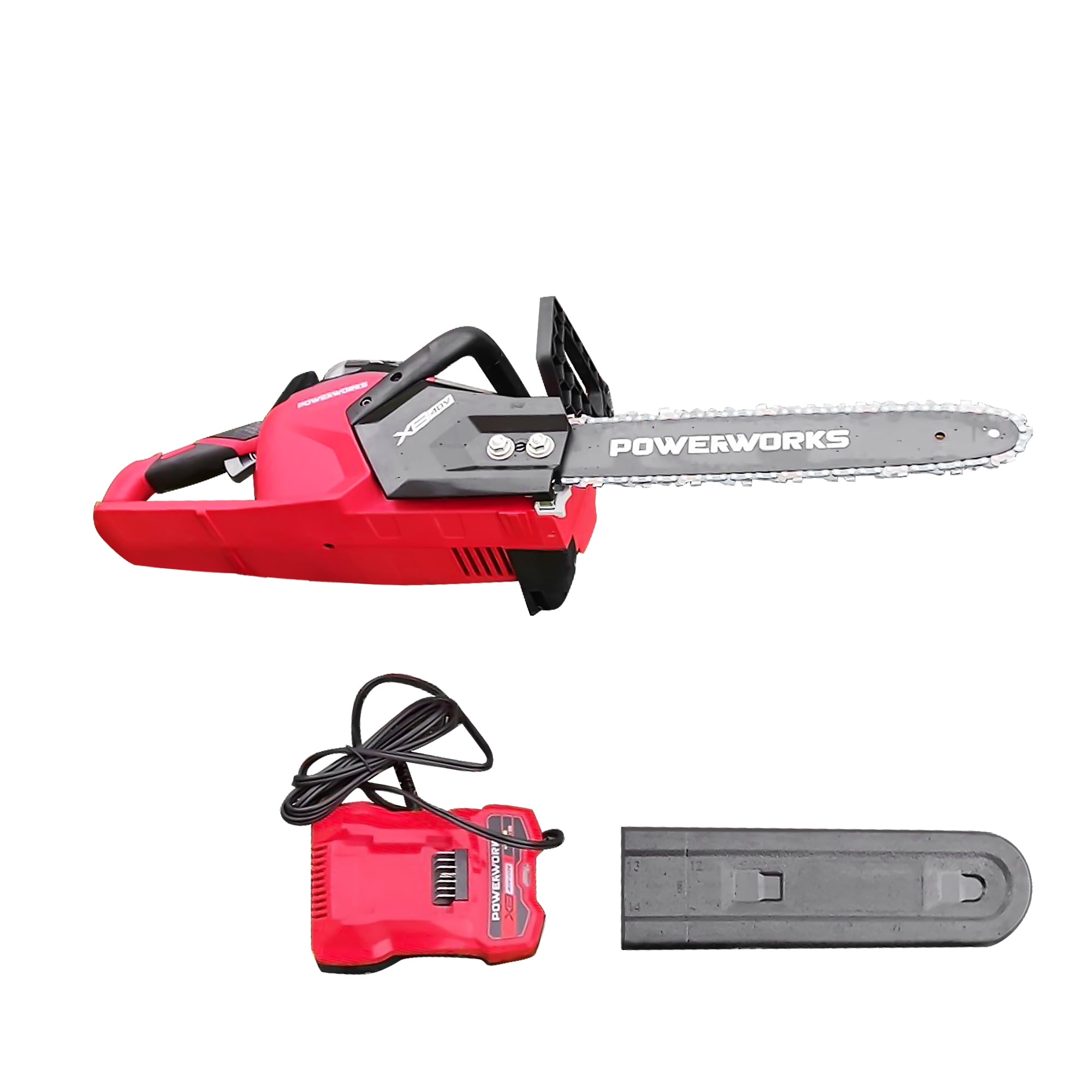 POWERWORKS XB 40V 14 inch Cordless Chainsaw, 4.0Ah Battery and Charger ...