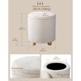 Adeco Velvet Vanity Stool with Storage, Modern Upholstered Round ...