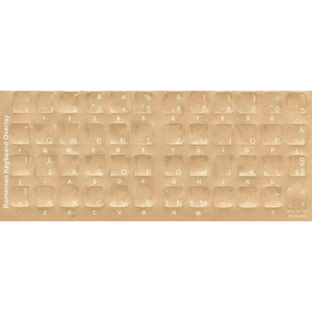 Romanian Keyboard Stickers - Labels - Overlays with White Characters ...