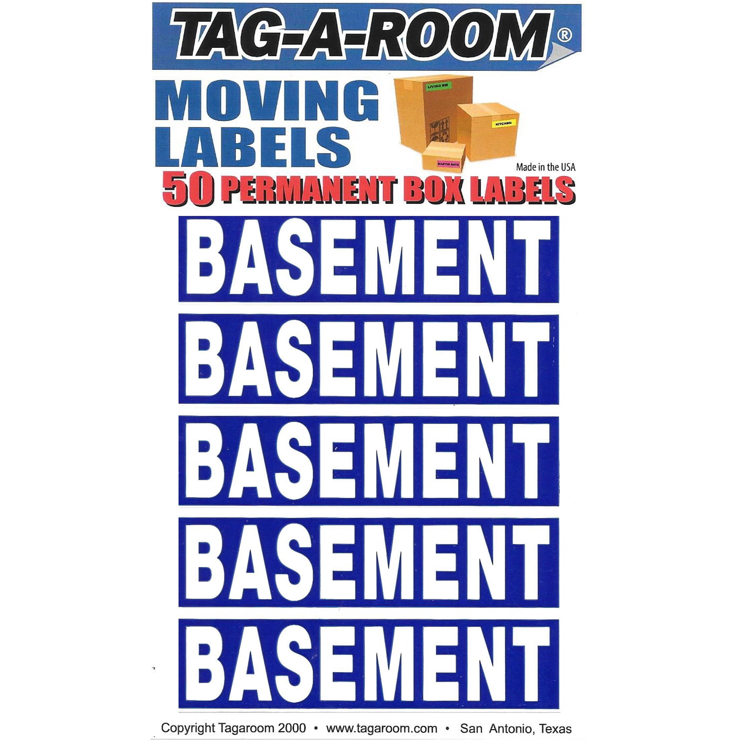 Tag-A-Room Basement Color Coded Moving Labels (50 Count), Moving ...