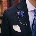 2PCS Men Cloth Rose Flower Lapel Pin for Men, Red Blue Rose Floral ...