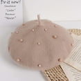 rygai Faux Pearl Decor Children Hat Classic Warm Baby Girls Beret Cap ...