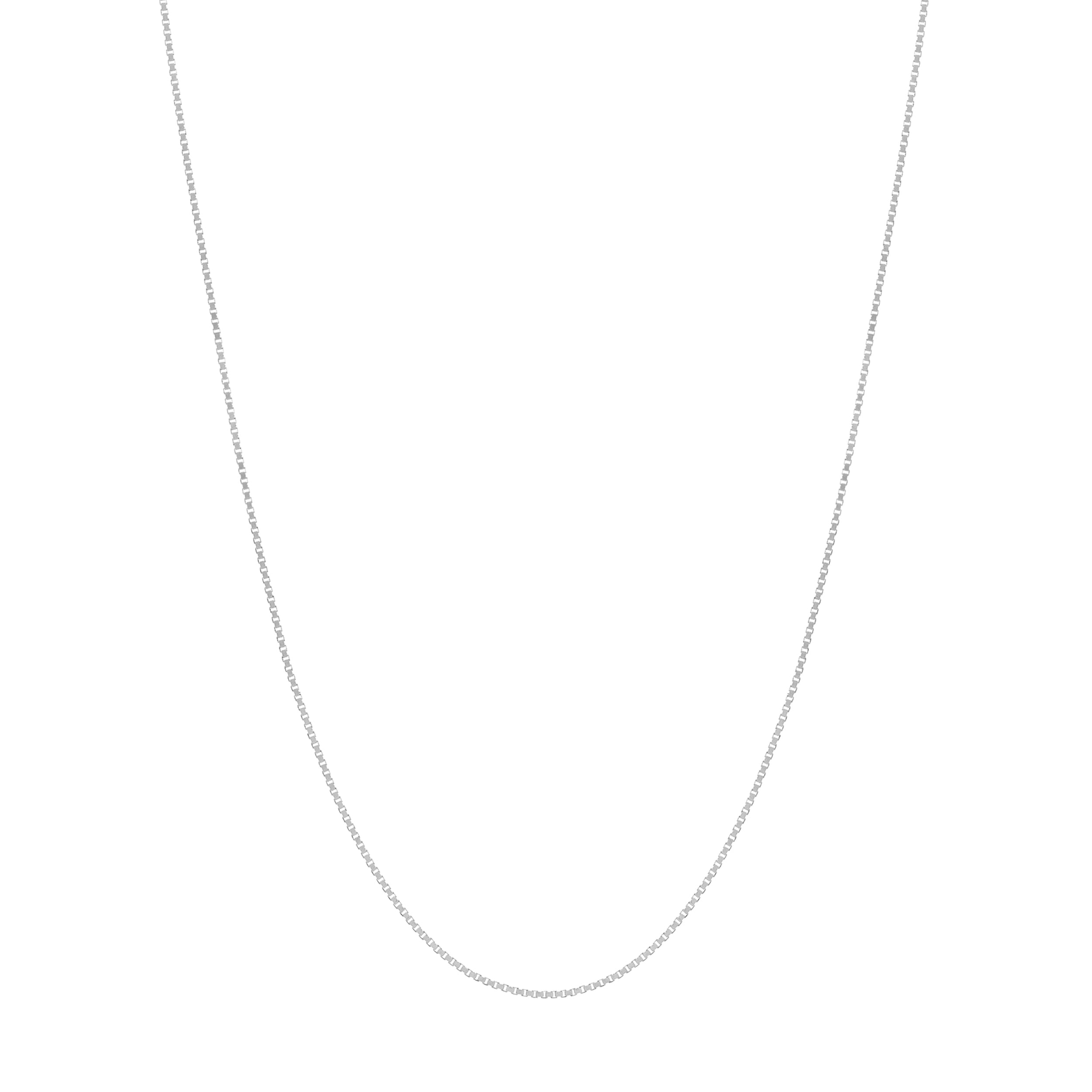 14K White Gold Women's 20" 0.55mm Diamond Cut Box Chain Necklace with ...