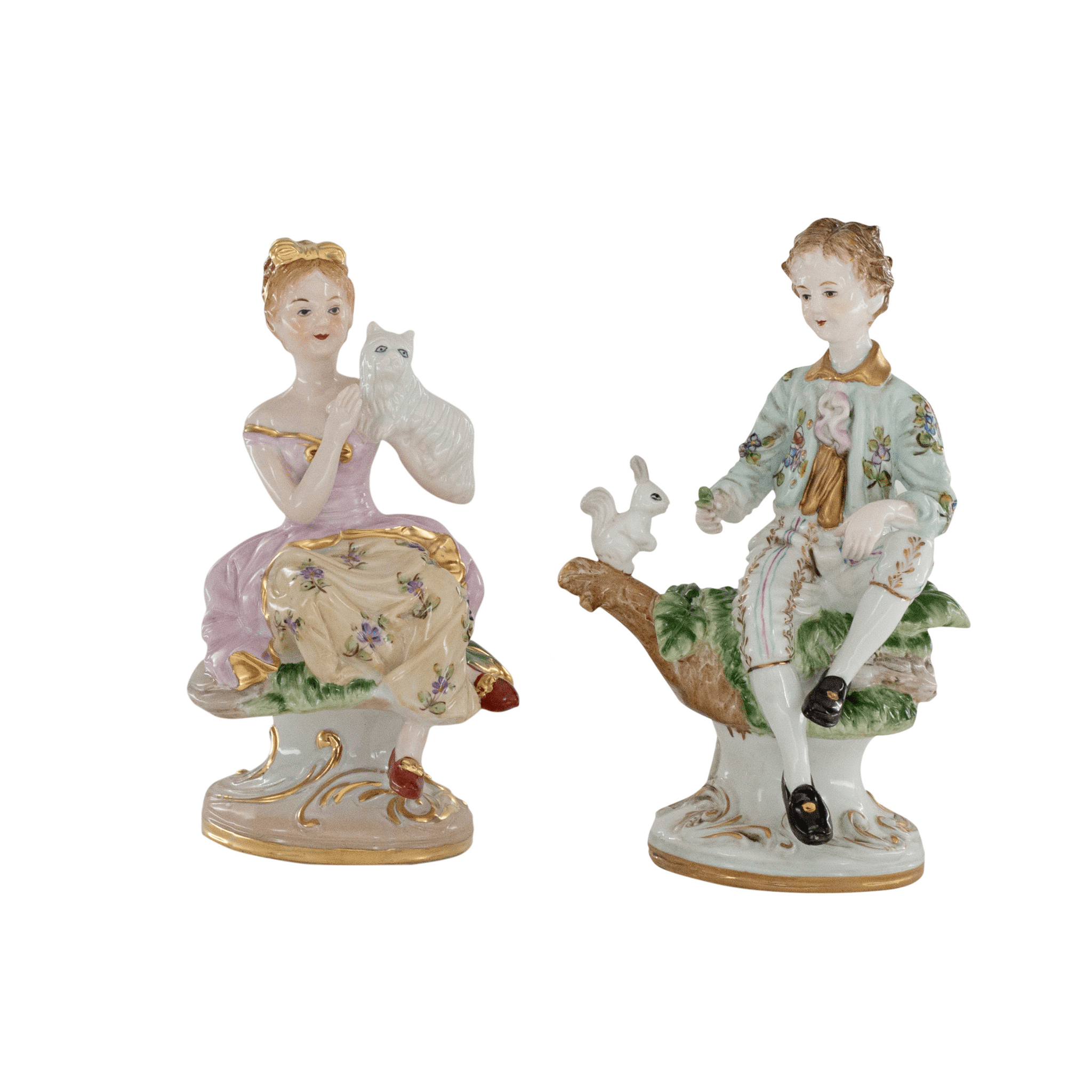Rococo Style Porcelain Young Girl & Boy Figurine Pair - Walmart.com