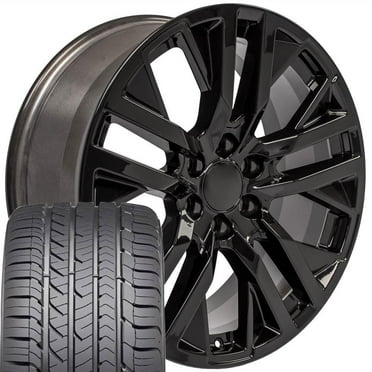 22 inch Black 5922 OE Wheels & Goodyear Tires Fits GM Trucks High ...