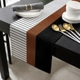 Black Brown Table Runner 70 Inches Long, Contemporary Striped Boho Art ...