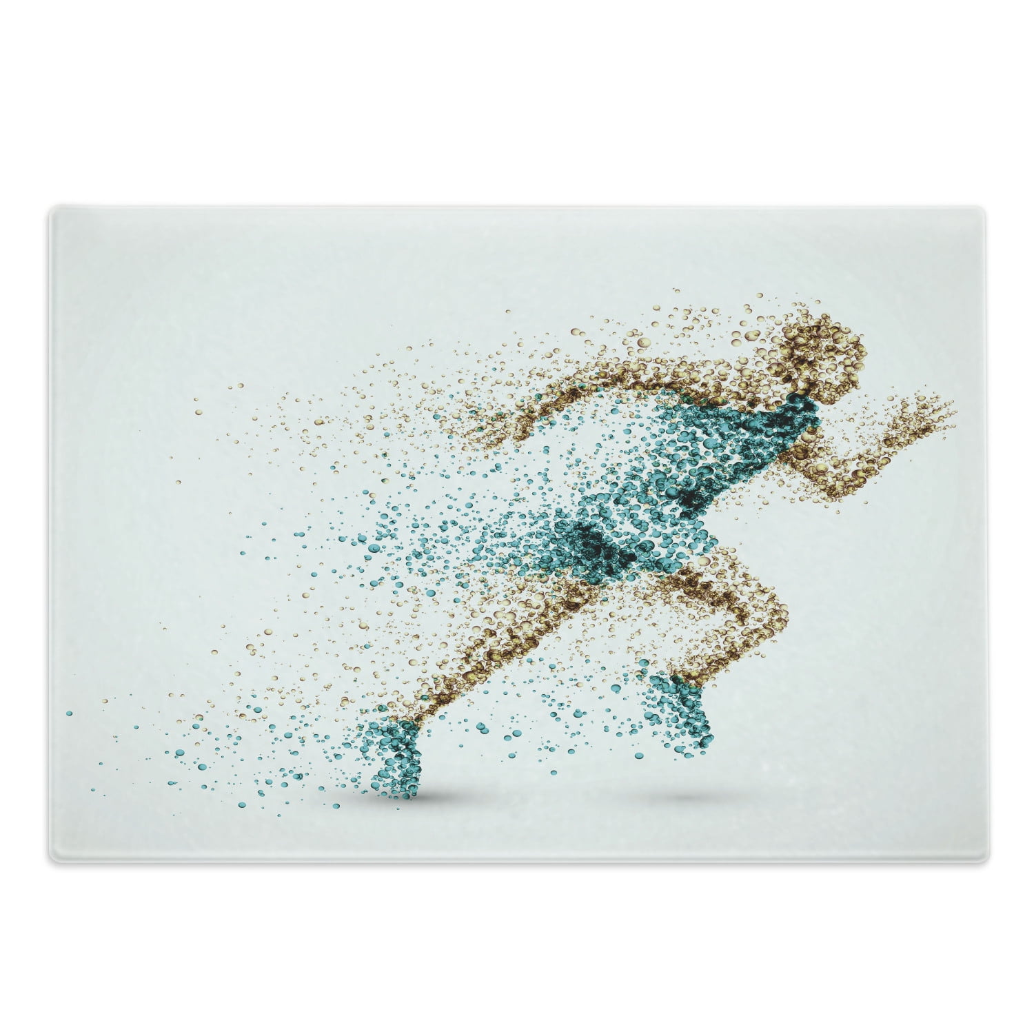 Running Cutting Board, Man Moving Formed with Small Circular Blots ...