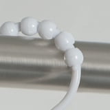 Mainstays Bathroom Plastic Roller Shower Curtain Rings, White, Set of ...