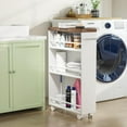 Tribesigns Slim Storage Cart, Rolling Narrow Kitchen Cart for Small ...