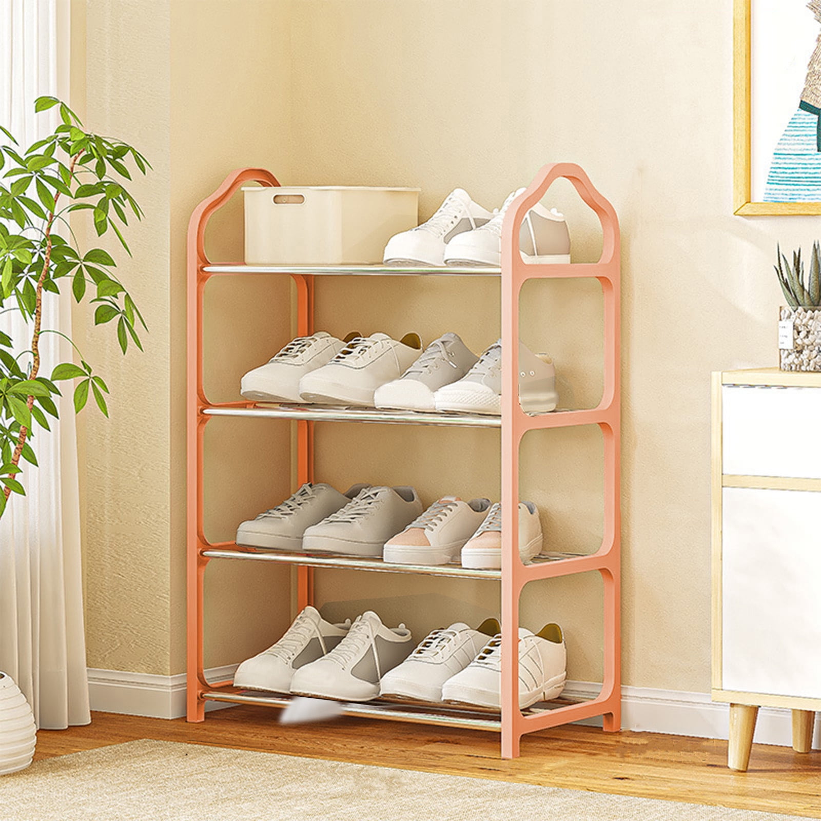 Click here for Savings Sentmoon 4-Tier Metal Shoe Rack Organizer... prices