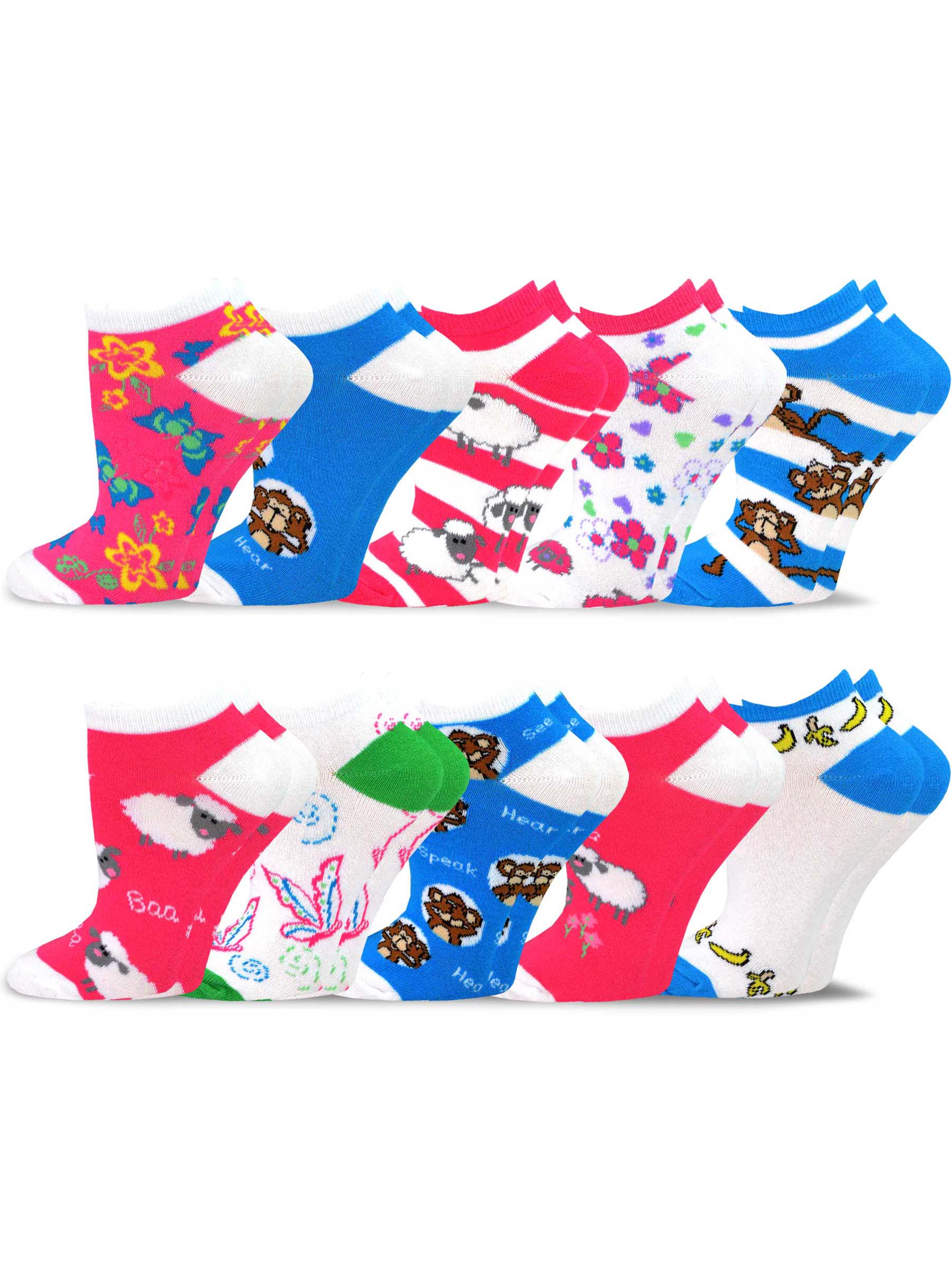 TeeHee Socks - TeeHee Women's Valued 9+1 Pack Fashion No Show Cotton ...