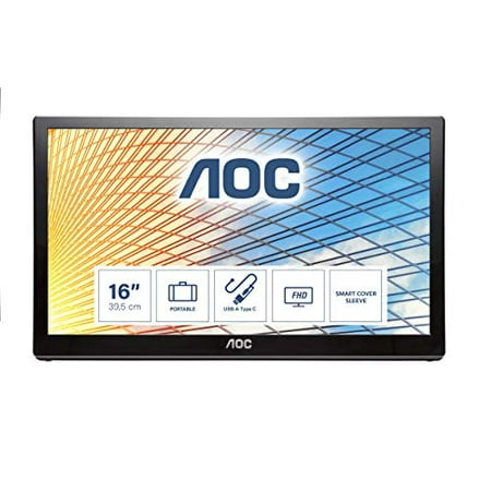 AOC E1659FWU LED monitor - 15.6 inch - 1366 x 768 - 200 cd/m2 - 500:1 ...
