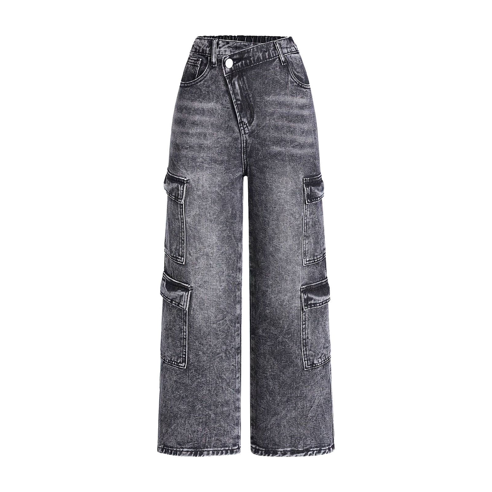 Click here for Yocbz Jeans Straight Wide Leg Girls Cargo Jeans Ki... prices