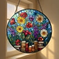 Book and Flower Stained Glass Style Suncatcher – Literary Window Art ...