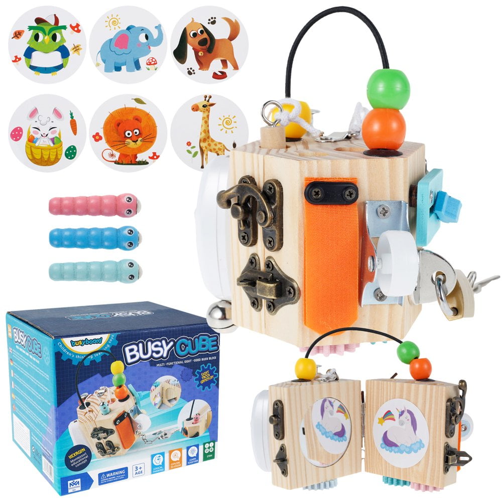 Click here for Amerteer Busy Activity Cube For Kids Wooden Sensor... prices