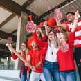 Cheerleading Poms with Clappers Whistles Glasses Stickers Spirit Kit ...