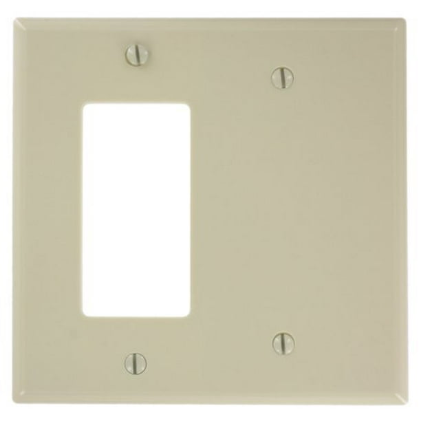 Leviton 80608-I Ivory Midway Two Gang Combination Decora Blank Wall ...