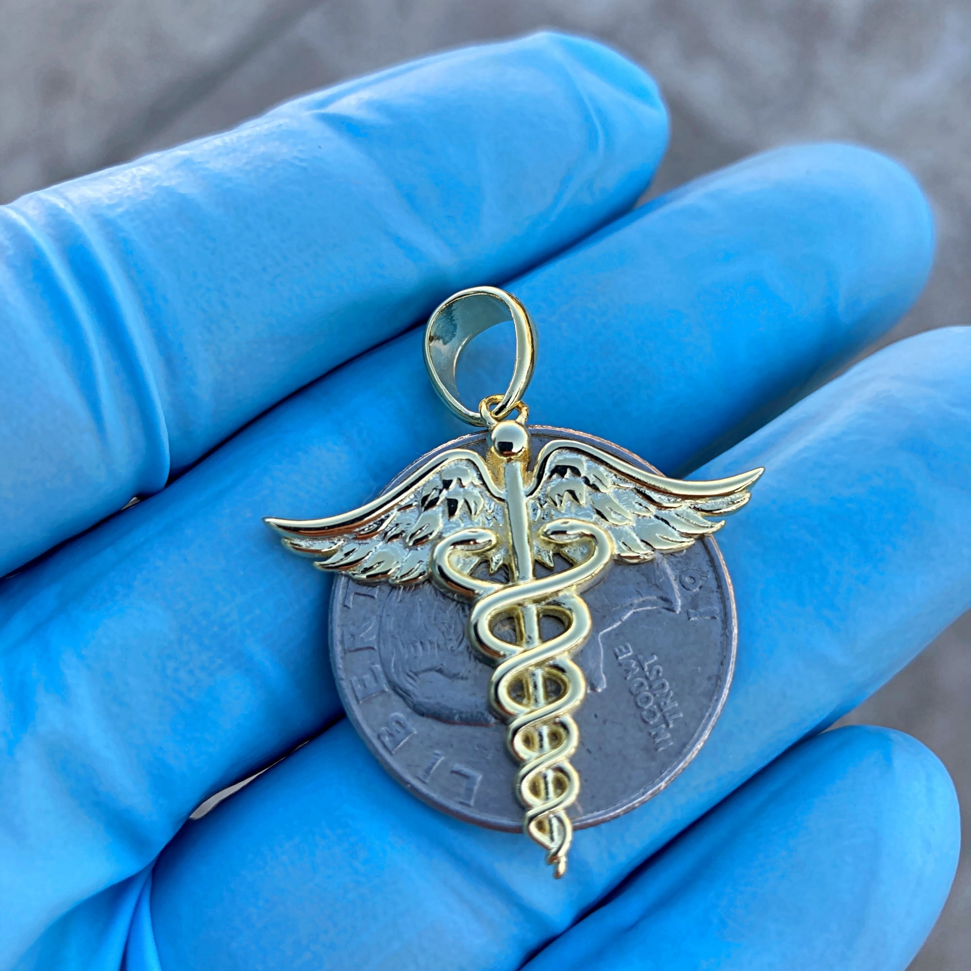 Navy Caduceus Silver