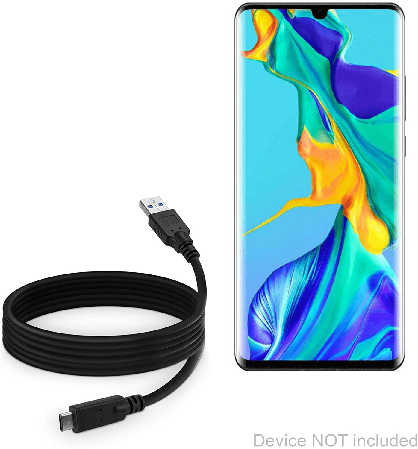 Huawei P30 Pro Cable, BoxWave® [DirectSync - USB 3.0 A to USB 3.1 Type C] USB C Charge and Sync ...